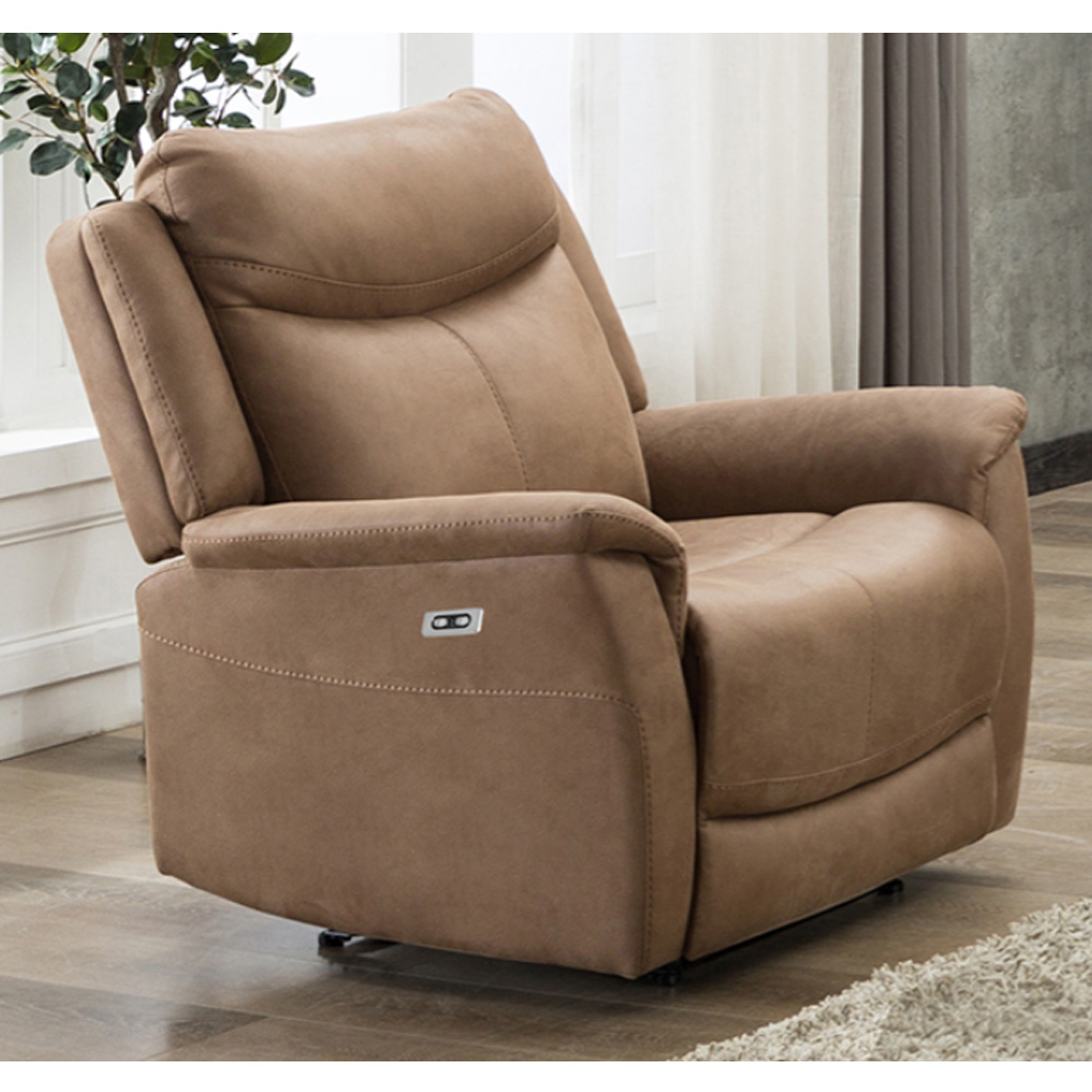 Arizona Armchair Electric Recliner Caramel | Davitts Furniture